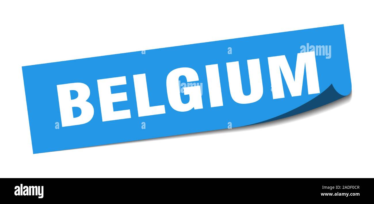 Belgium sticker. Belgium blue square peeler sign Stock Vector Image ...