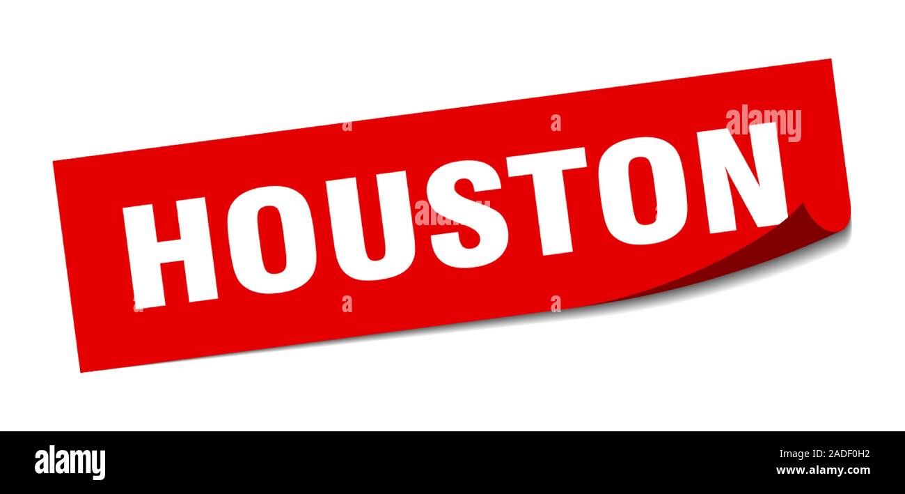 Houston sticker. Houston red square peeler sign Stock Vector Image ...