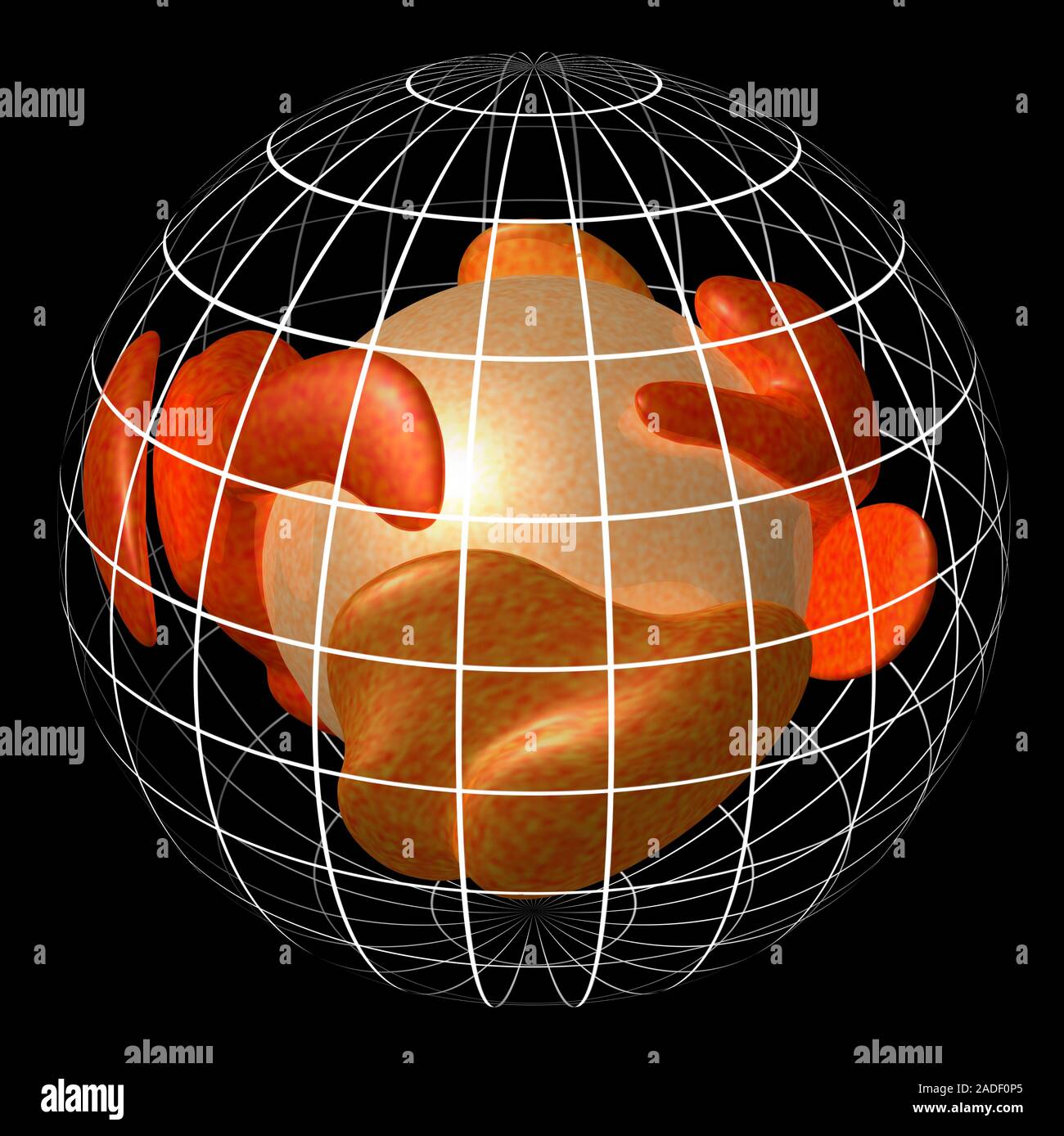 Magma engine theory of plate tectonics. Illustration showing an Earth ...