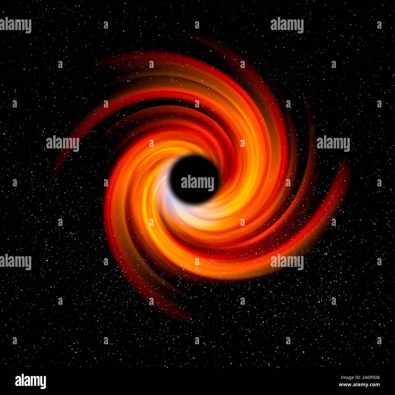 Black hole, illustration. A black hole is formed when the core of a ...