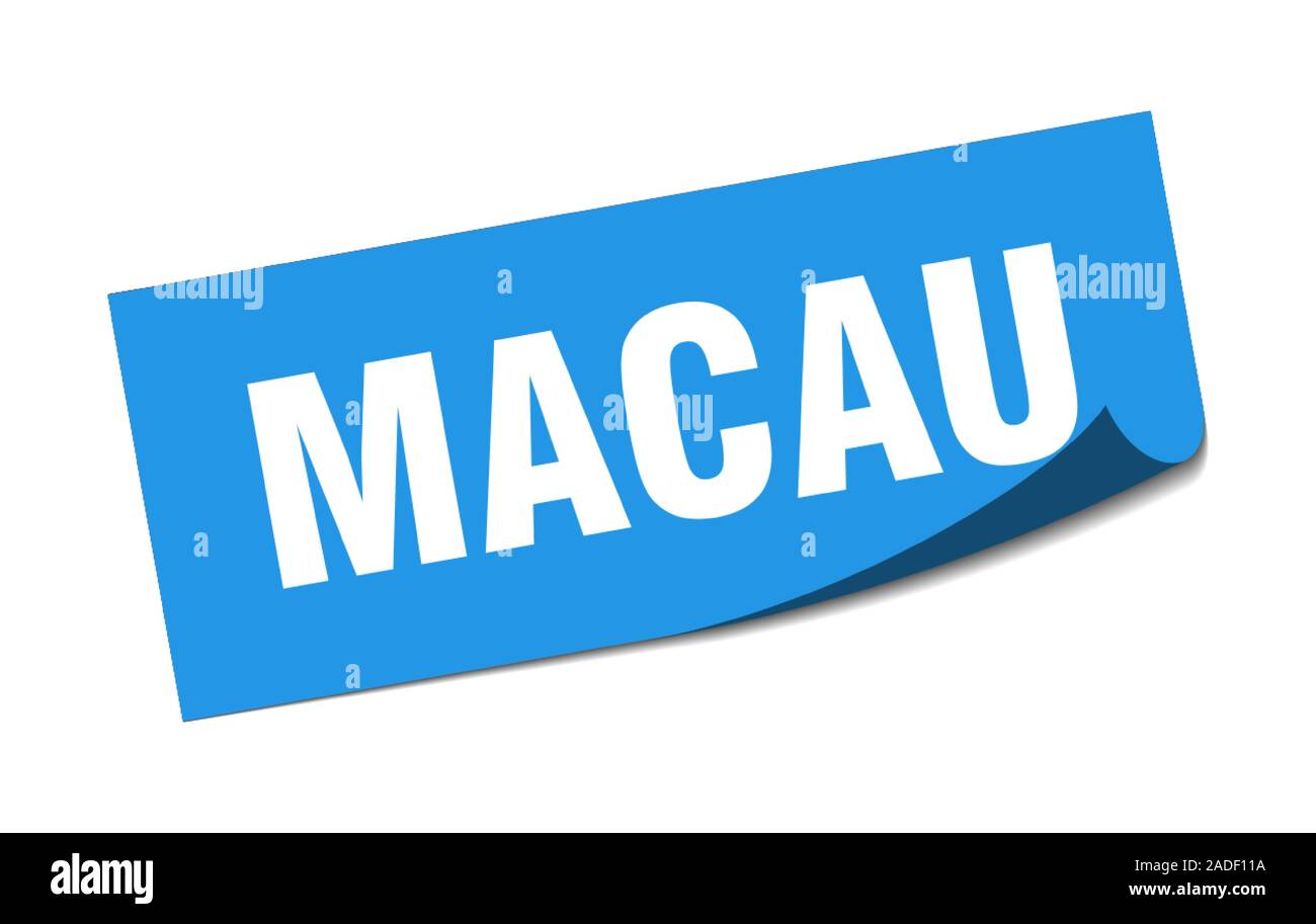 Macau sticker. Macau blue square peeler sign Stock Vector Image & Art ...