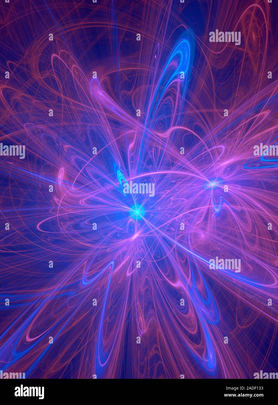 Conceptual illustration showing the atomic nucleus or quantum gravity ...