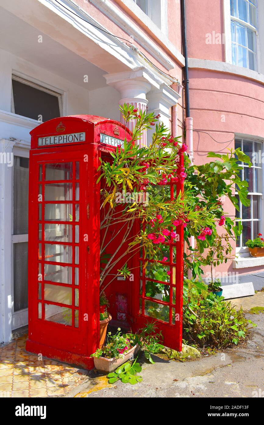 England's iconic red phone booth in Dover town centre. Dover, Kent ...