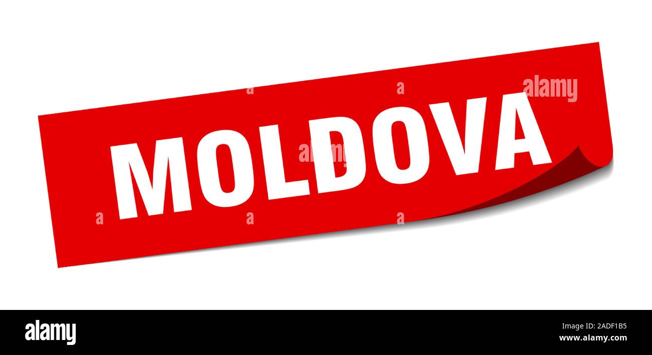 Moldova sticker. Moldova red square peeler sign Stock Vector Image ...