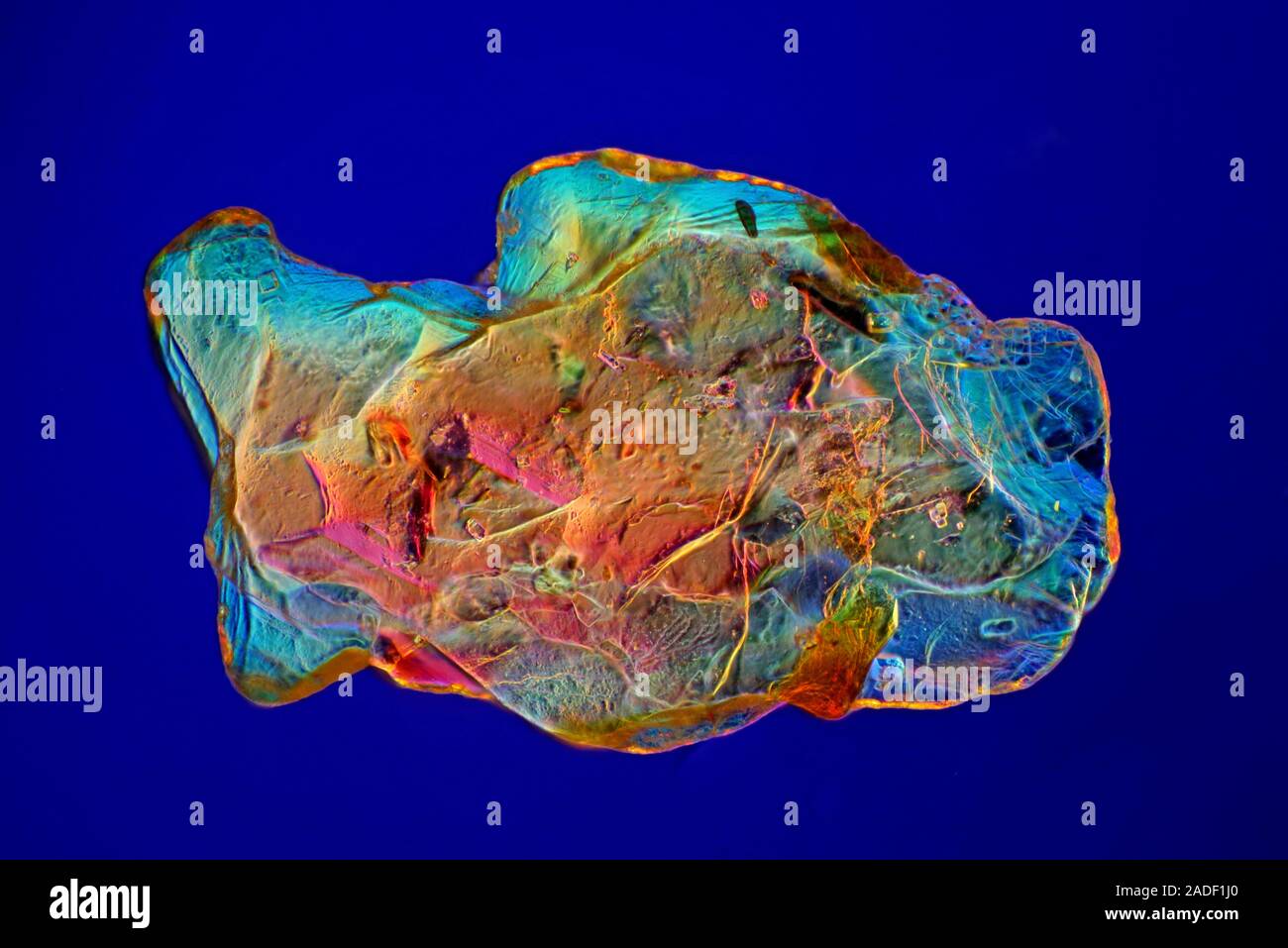 Sand grain. Polarised light micrograph of a section through a grain of ...