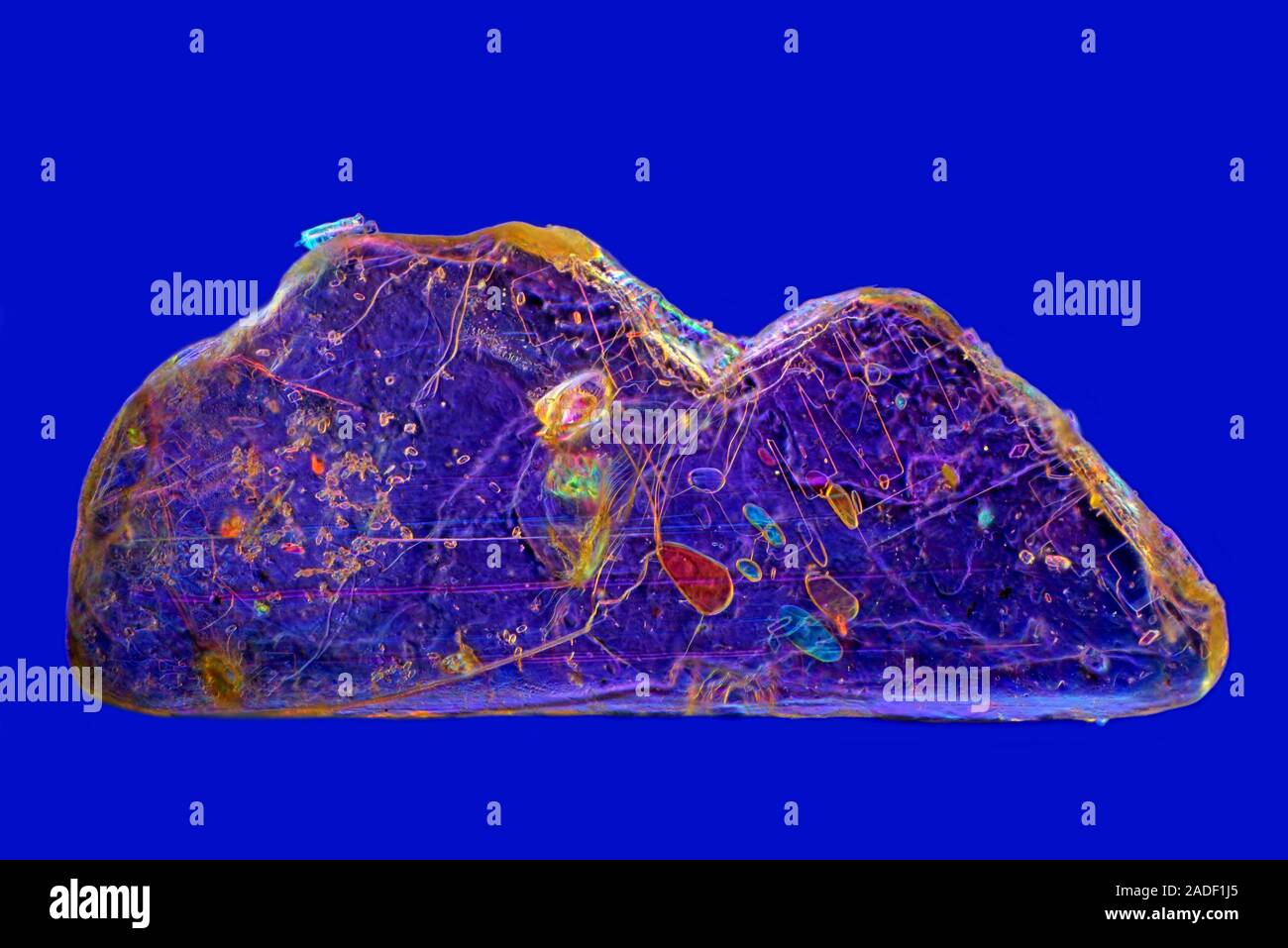 Sand grain. Polarised light micrograph of a section through a grain of ...