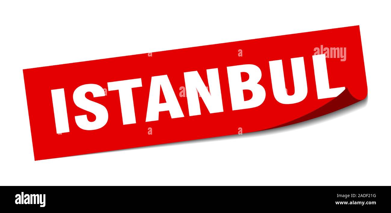Istanbul sticker. Istanbul red square peeler sign Stock Vector Image ...
