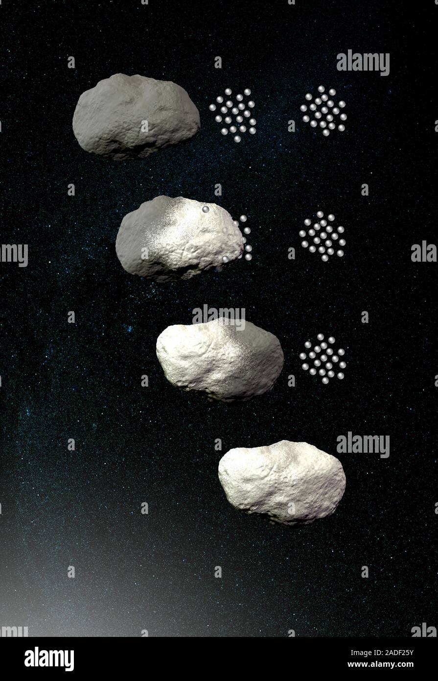 Asteroid deflection method, illustration. Large asteroids can cause ...
