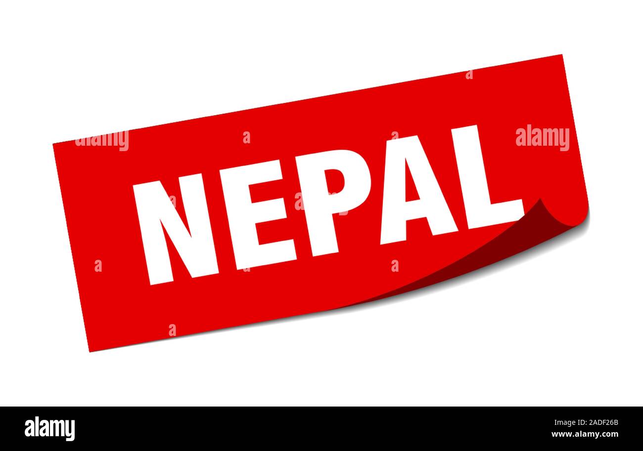 Nepal sticker. Nepal red square peeler sign Stock Vector Image & Art ...