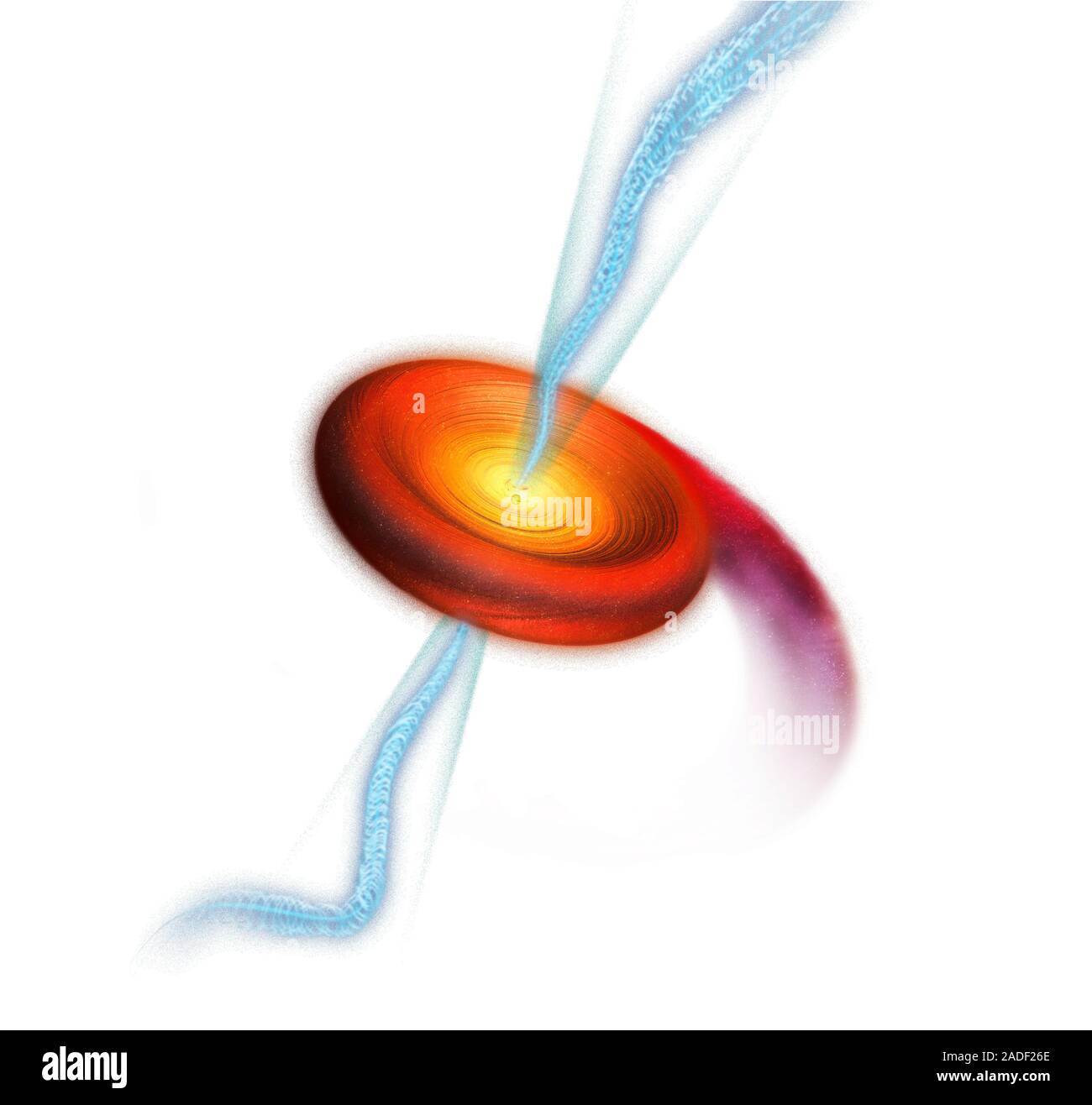 Black hole galaxy, illustration. Galaxies with a supermassive black ...