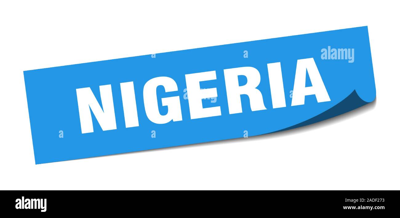 Nigeria sticker. Nigeria blue square peeler sign Stock Vector Image ...