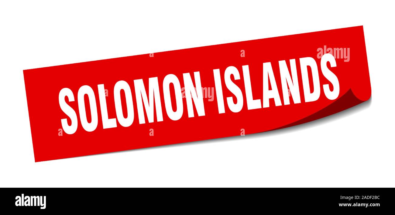 Solomon Islands sticker. Solomon Islands red square peeler sign Stock ...