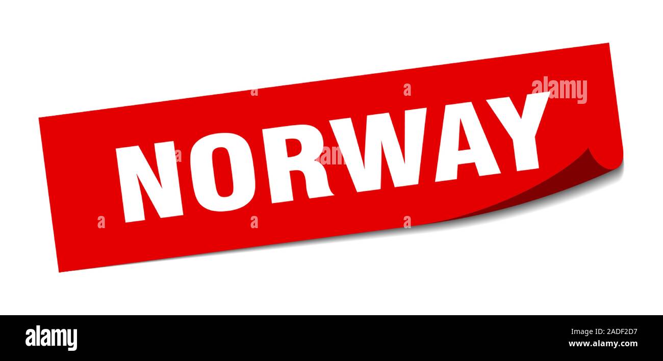 Norway sticker. Norway red square peeler sign Stock Vector Image & Art ...