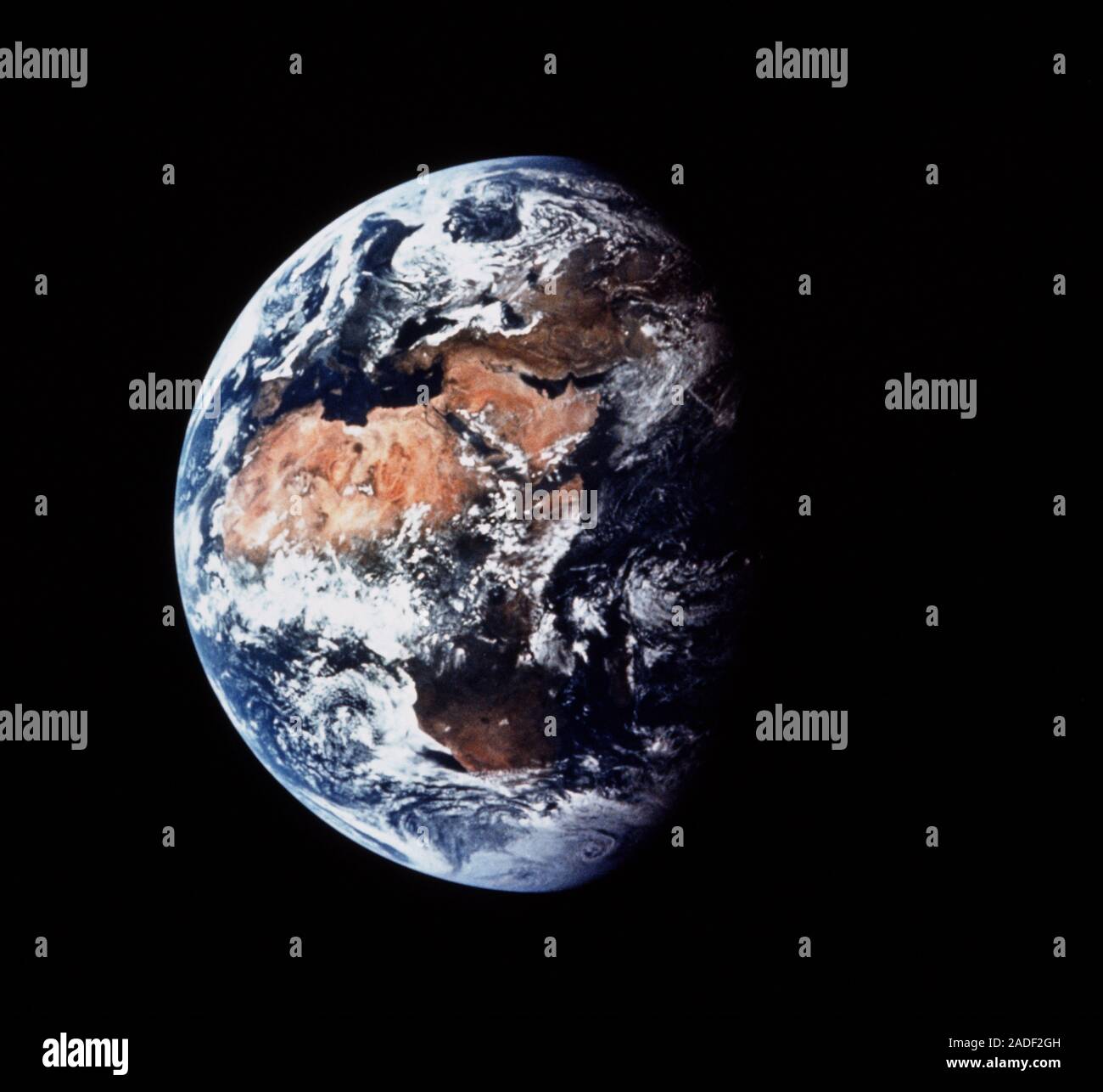 Apollo 11 image of the Earth showing Africa and the Saudi Arabian ...