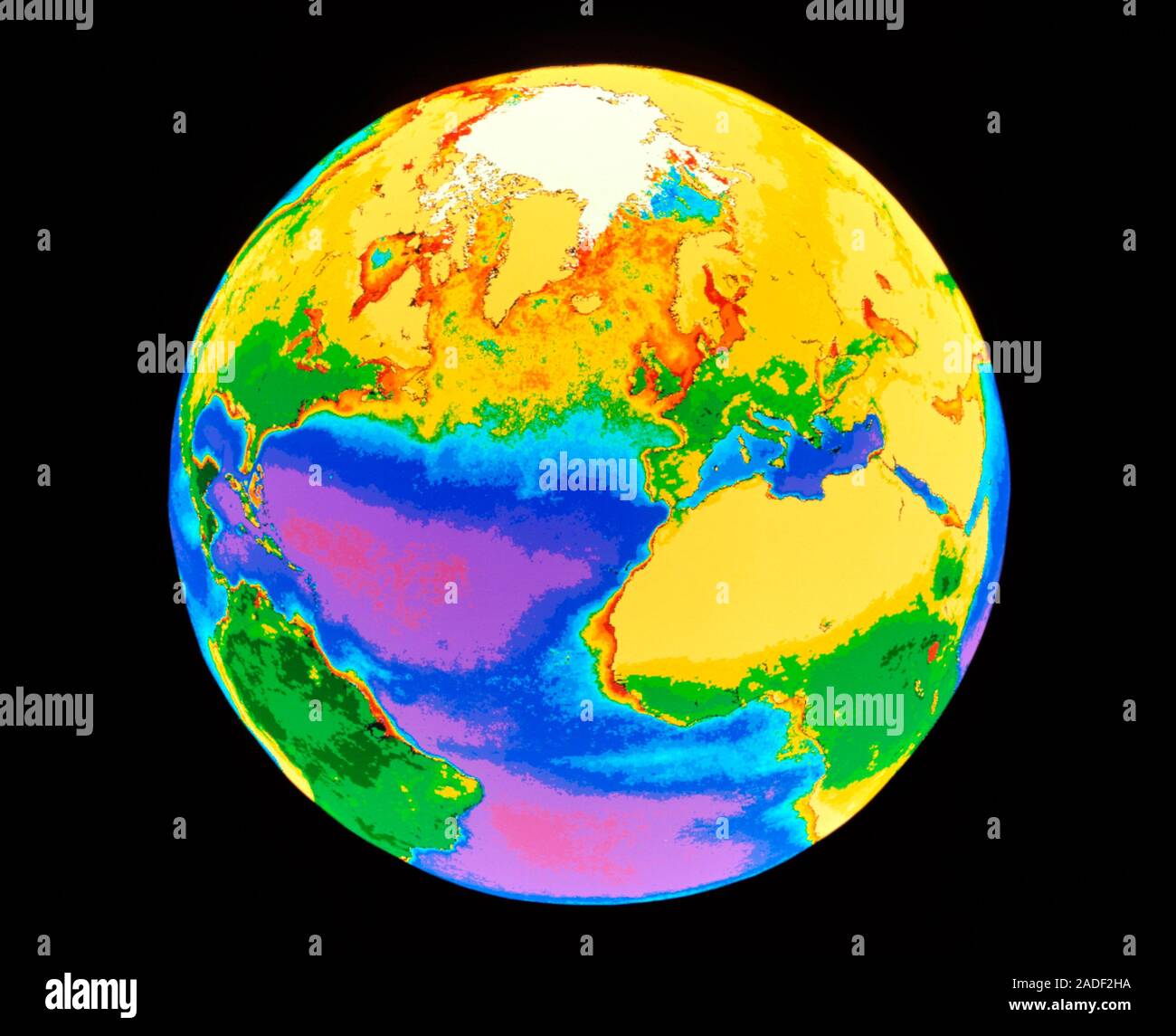 The global biosphere: northern hemisphere. False- colour composite ...