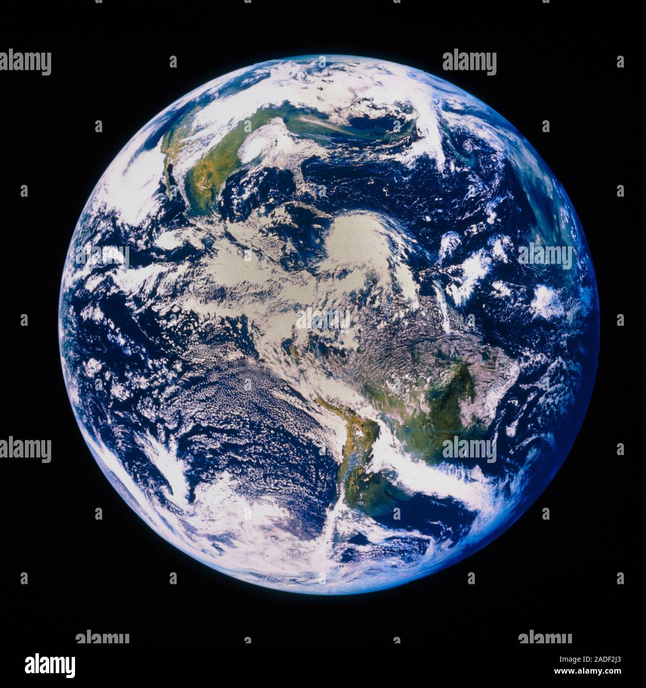 GOES satellite image of the whole earth showing the continents of North ...