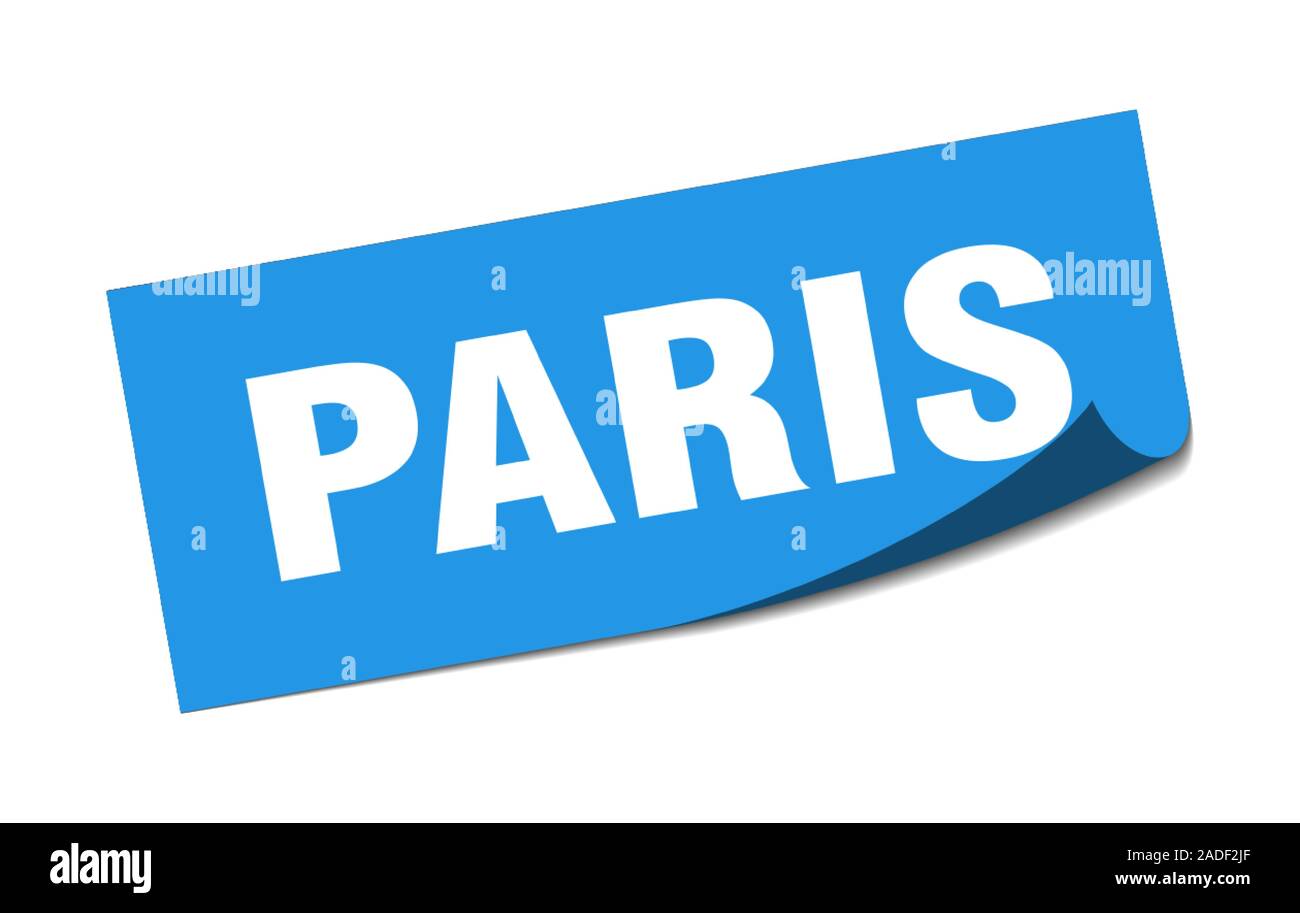 Paris sticker. Paris blue square peeler sign Stock Vector Image & Art ...