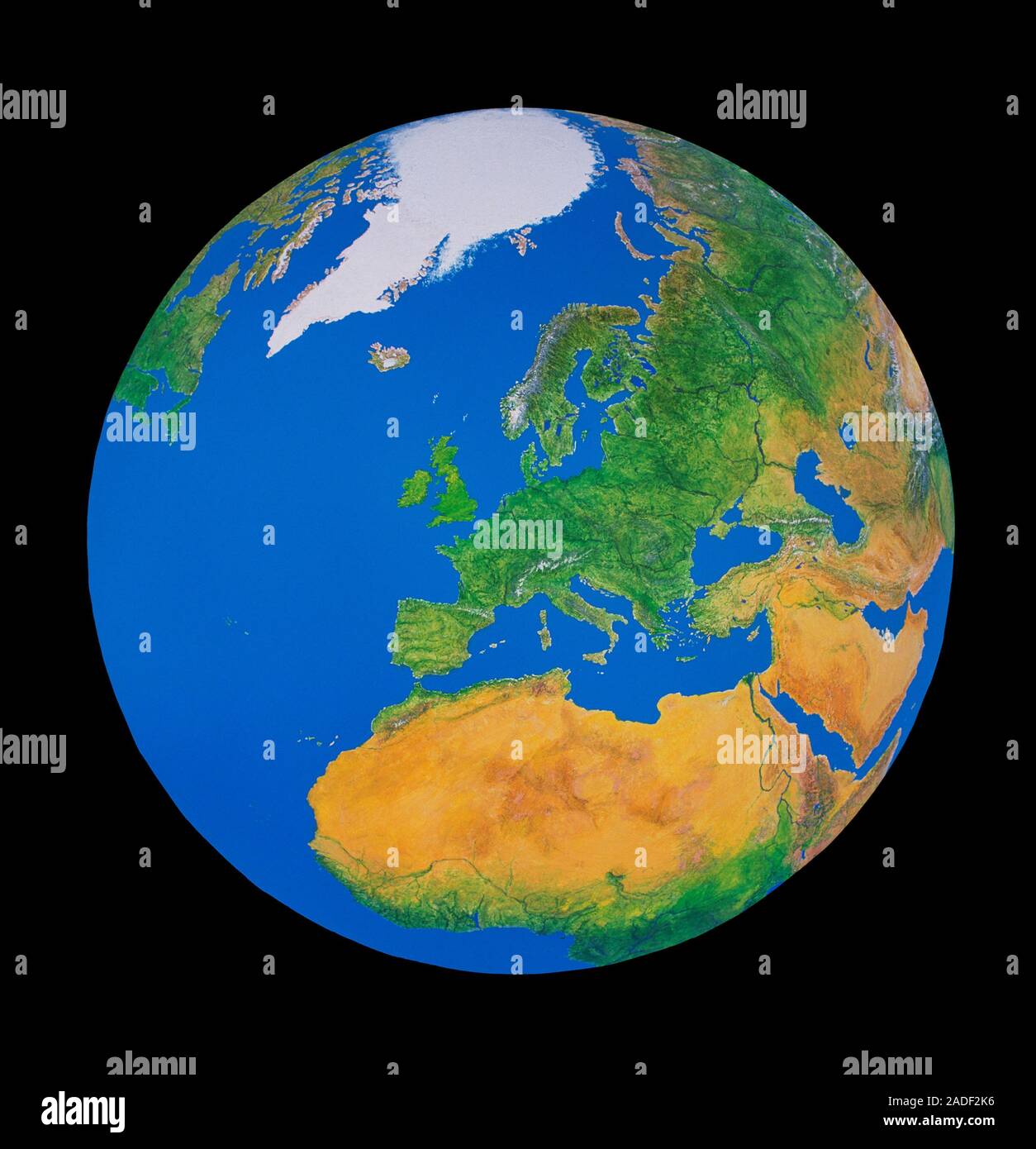 The whole earth, centred on the continent of Europe, and also showing ...