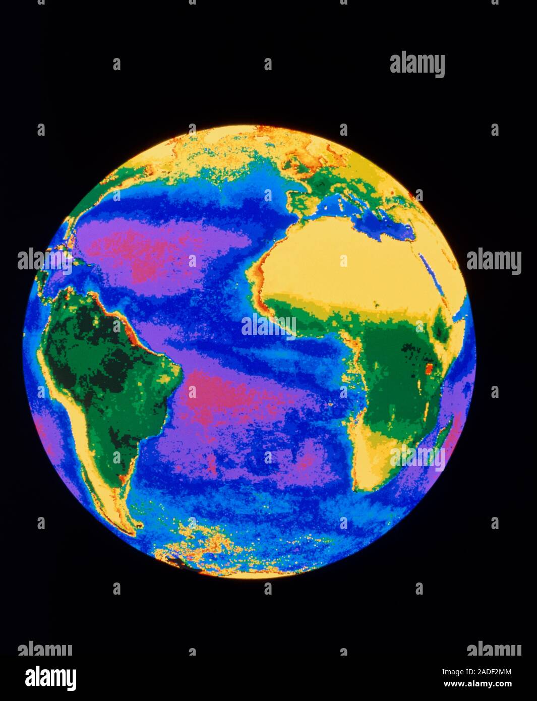 Global biosphere. Coloured satellite image of Earth's biosphere ...