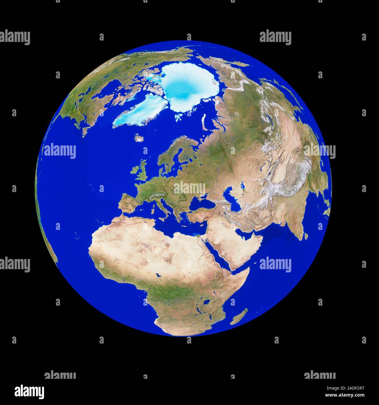 Not for poster use Earth from space. Cloudless satellite image of the ...