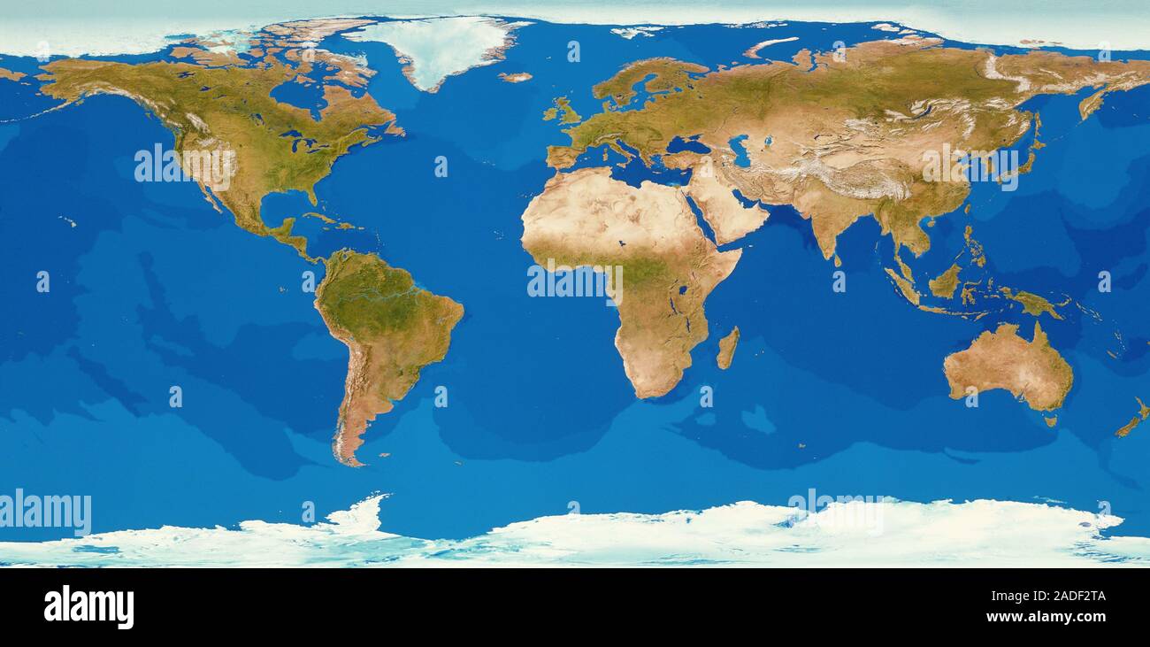 Not for poster use Earth from space. Cloudless satellite image of the ...