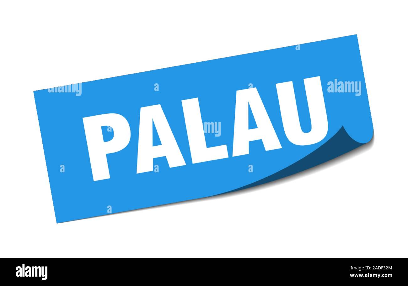 Palau sticker. Palau blue square peeler sign Stock Vector Image & Art ...