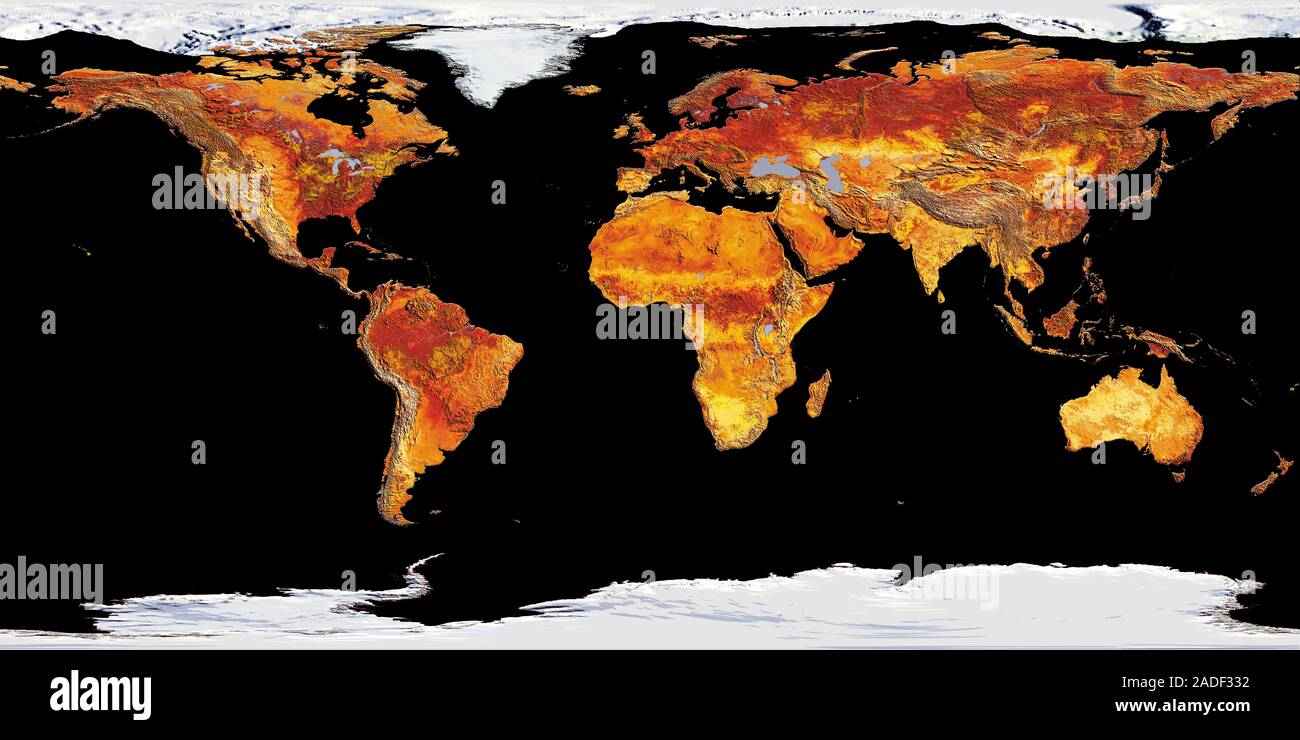 Earth. Coloured satellite image of the Earth, centred on Africa. The ...