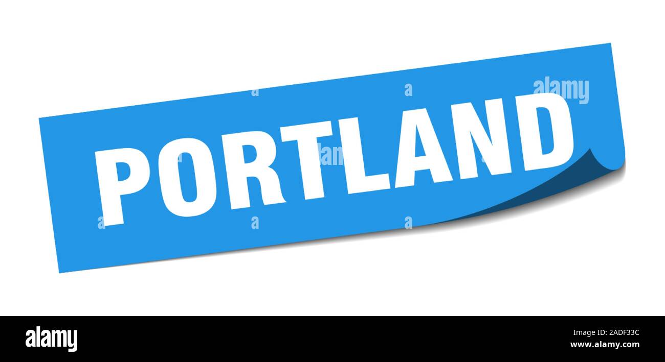 Portland sticker. Portland blue square peeler sign Stock Vector Image ...