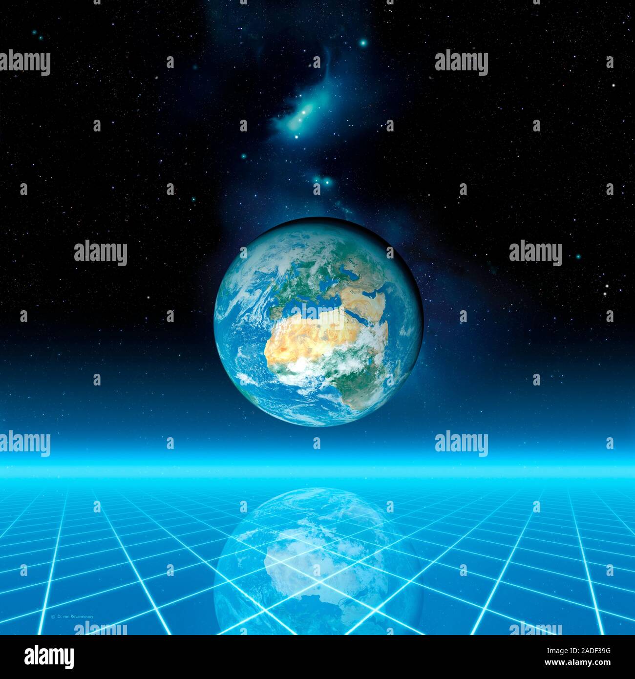 Earth. Computer artwork of the Earth, which is centred here on North ...