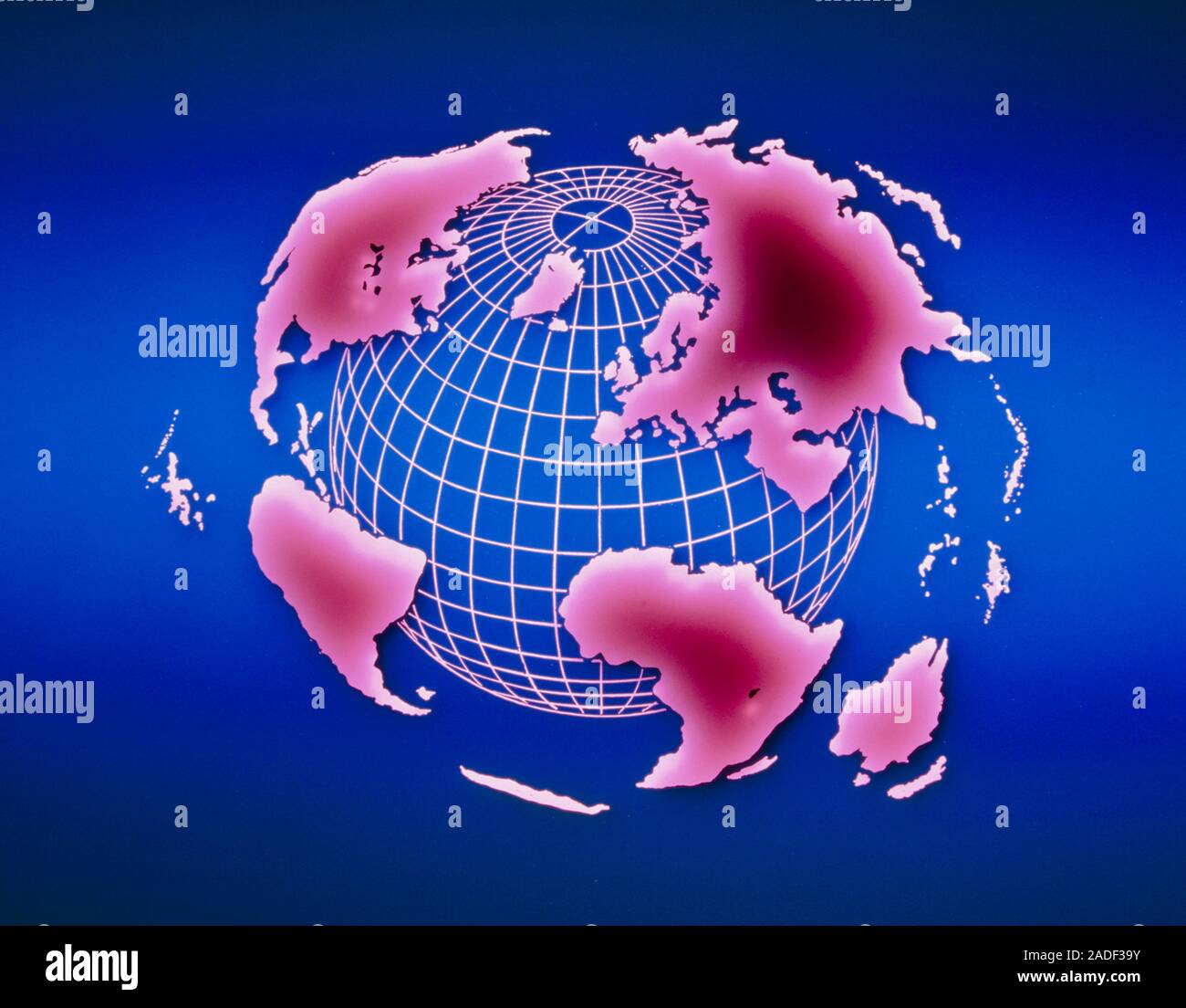 Artwork of Earth, with the landmasses separated from the globe of the ...