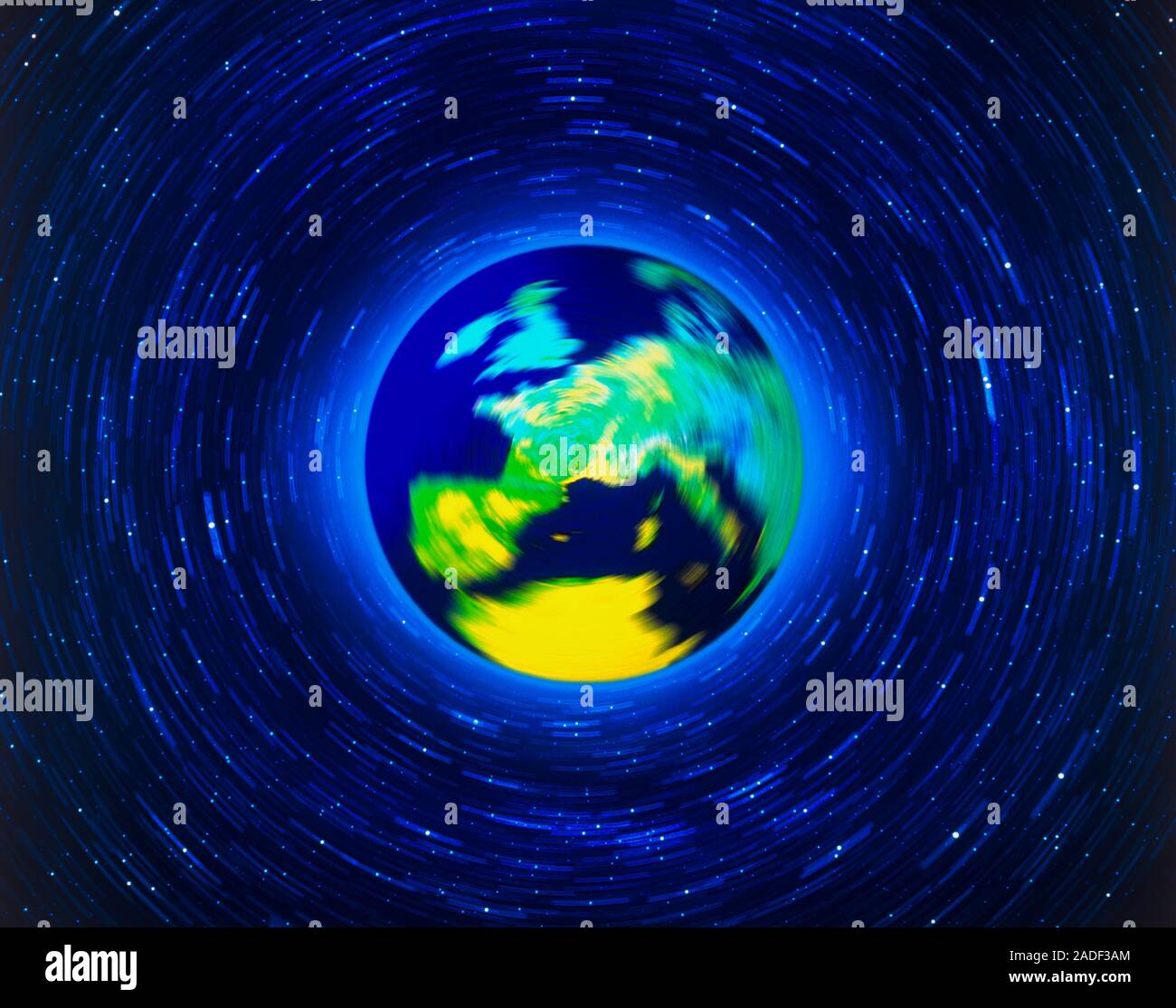 Earth graphic. Abstract computer image showing the spinning Earth ...