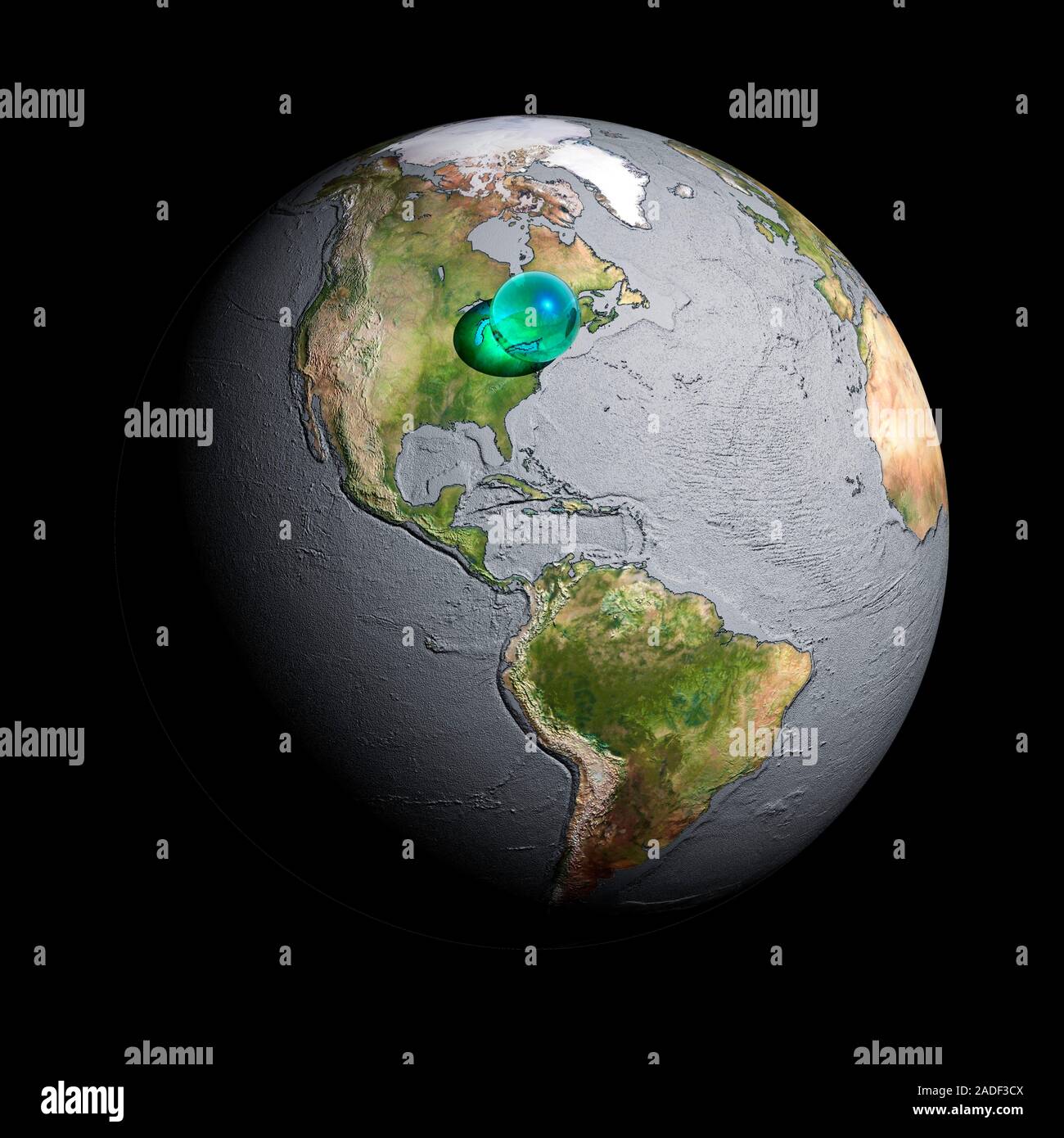 Global water volume. Conceptual computer artwork of the total volume of ...