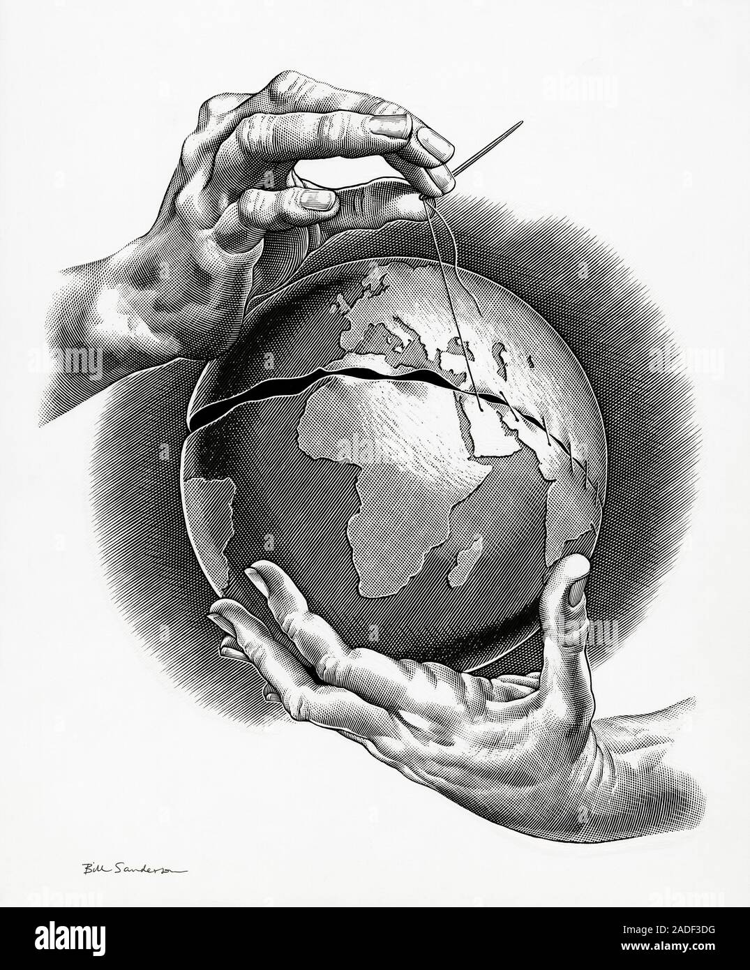 Healing the world, conceptual artwork. This illustration was originally ...