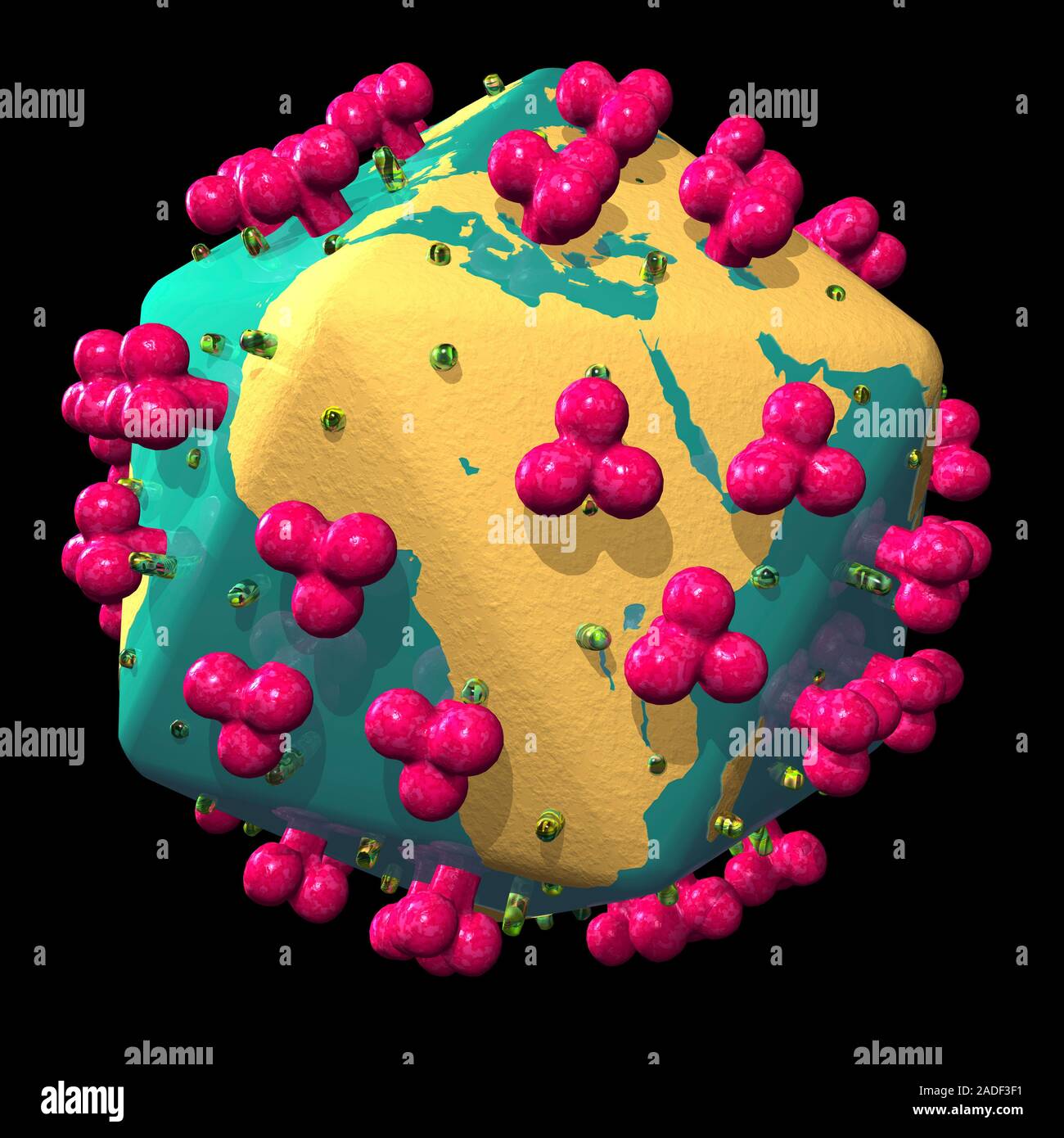 Worldwide AIDS epidemic. Conceptual computer artwork of the Earth in ...