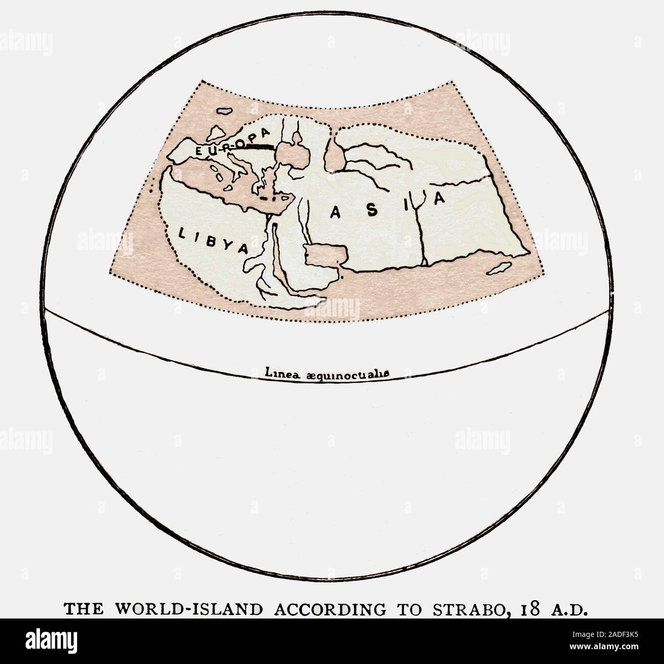 Strabo's map by Strabo in 18 AD. Reconstruction of the map produced by ...