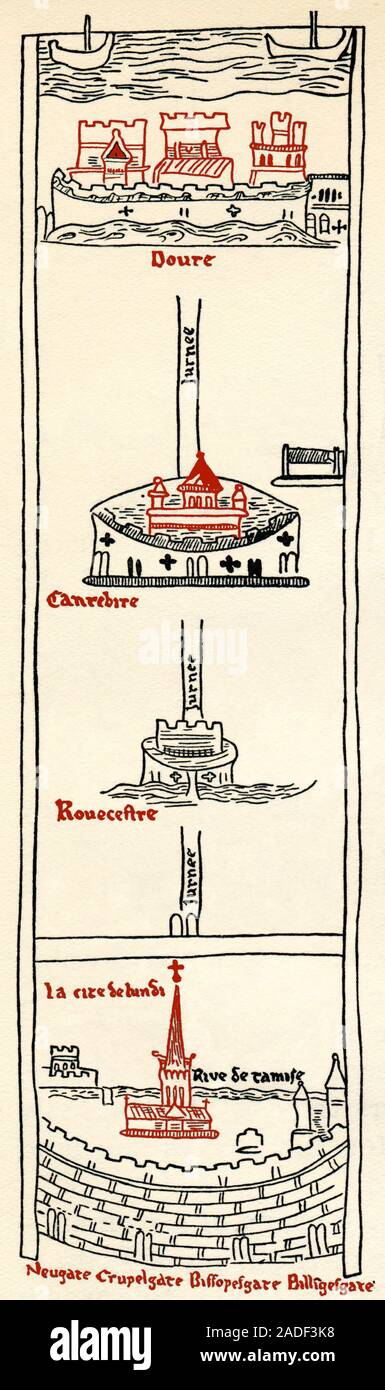 Paris' itinerary. Map produced by Matthew of Paris (? - 1259) in the ...