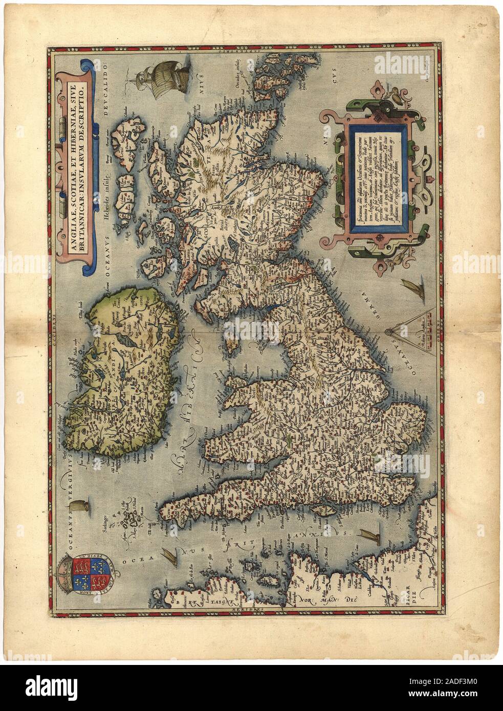 Map of the British Isles, in the 1570 edition of Ortelius Atlas ...