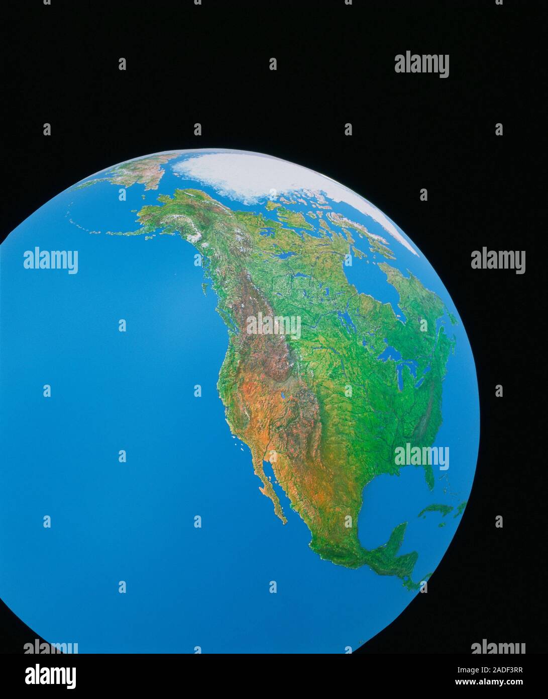 Partial image of the Earth looking east across North America. The ...