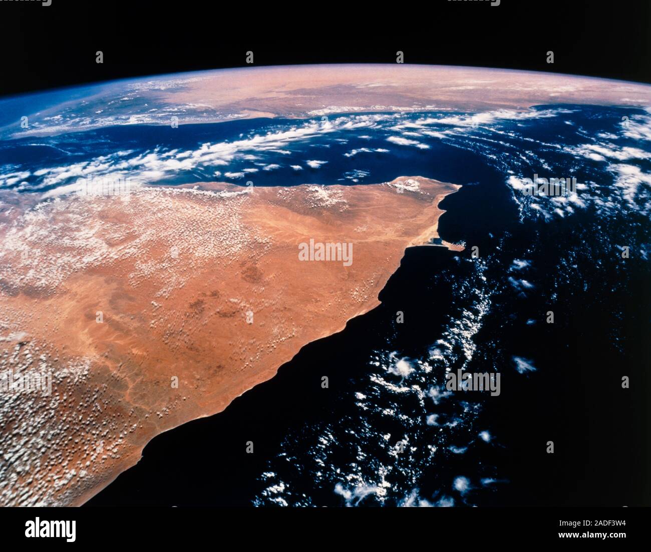 The Horn of Africa. View of northern Somalia and the Gulf of Aden, seen ...