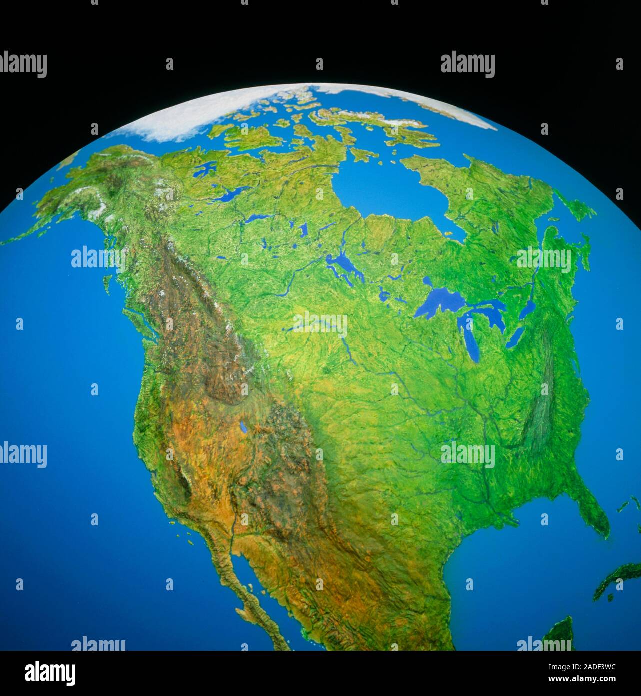Image of the North American continent. The continent appears to be ...