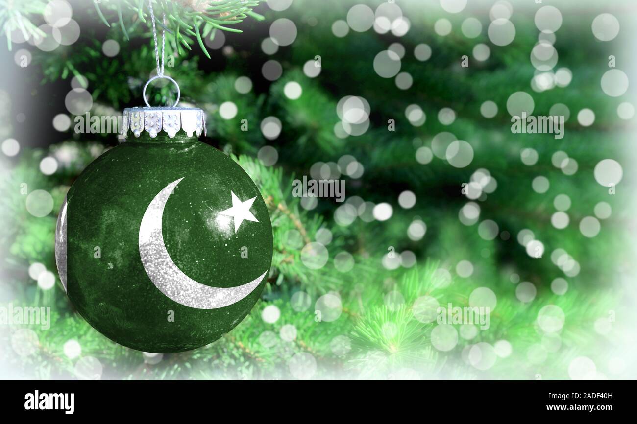 Christmas and New Year background with a flag of Pakistan Stock Photo ...