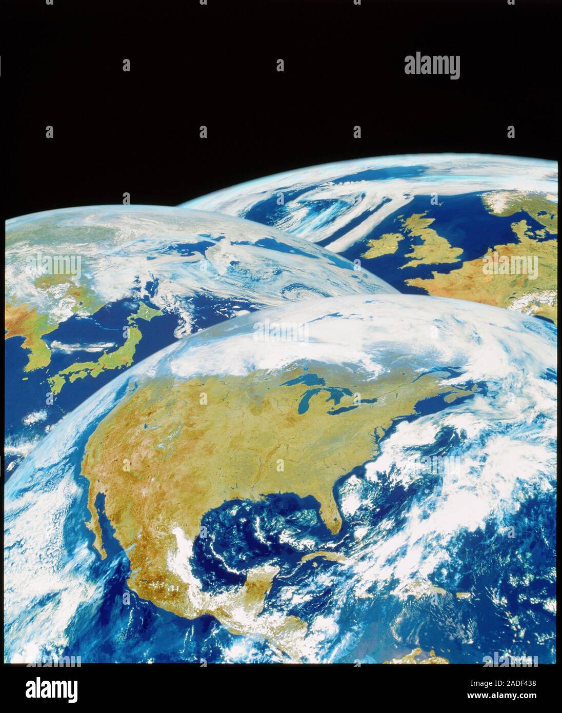 Earth's continents. Computer artwork montage of three satellite views ...