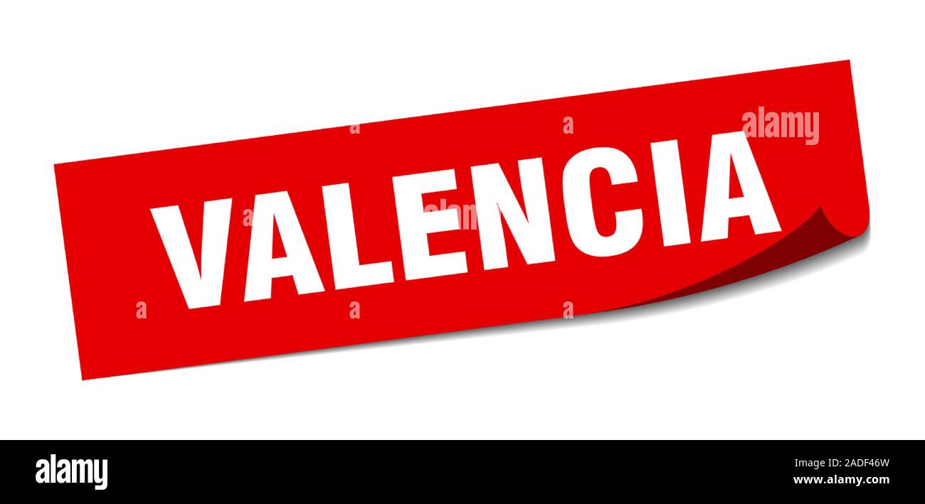 Valencia sticker. Valencia red square peeler sign Stock Vector Image ...