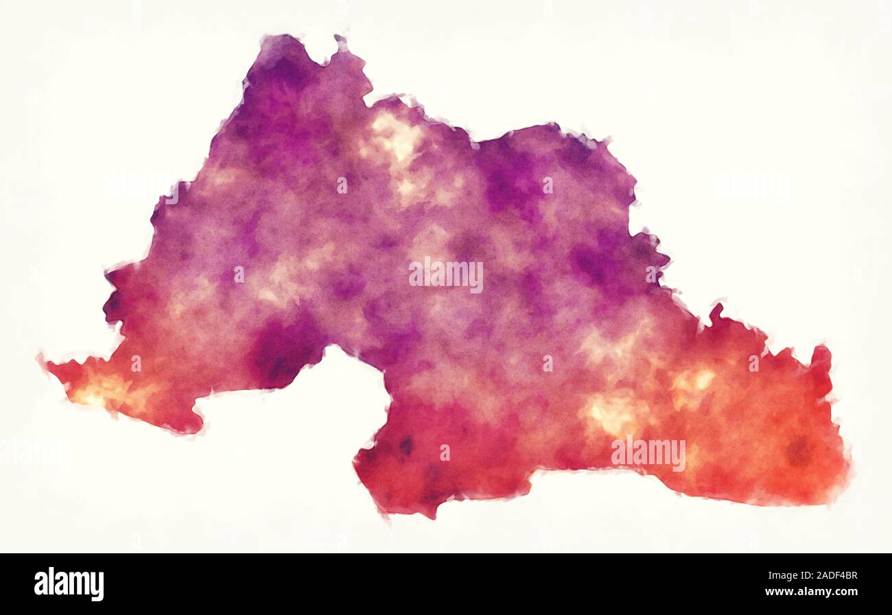 Grand Gedeh county watercolor map of Liberia Stock Photo - Alamy