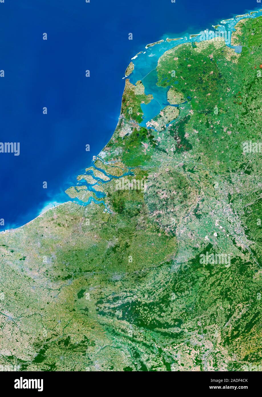 Benelux region. Satellite image of the Benelux region of Europe. North ...