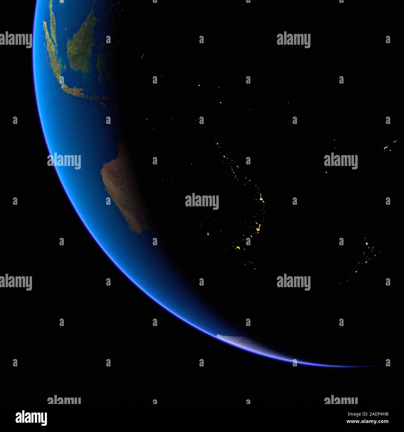 Australia at night, satellite image from space Stock Photo - Alamy