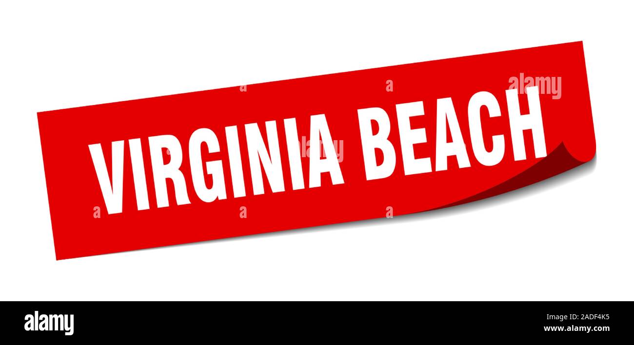 Virginia Beach sticker. Virginia Beach red square peeler sign Stock ...