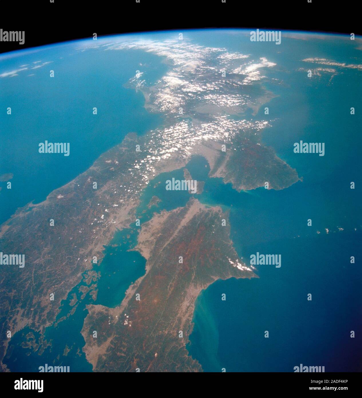 Southern Japan from space. North is at top left. Southern Honshu Island ...