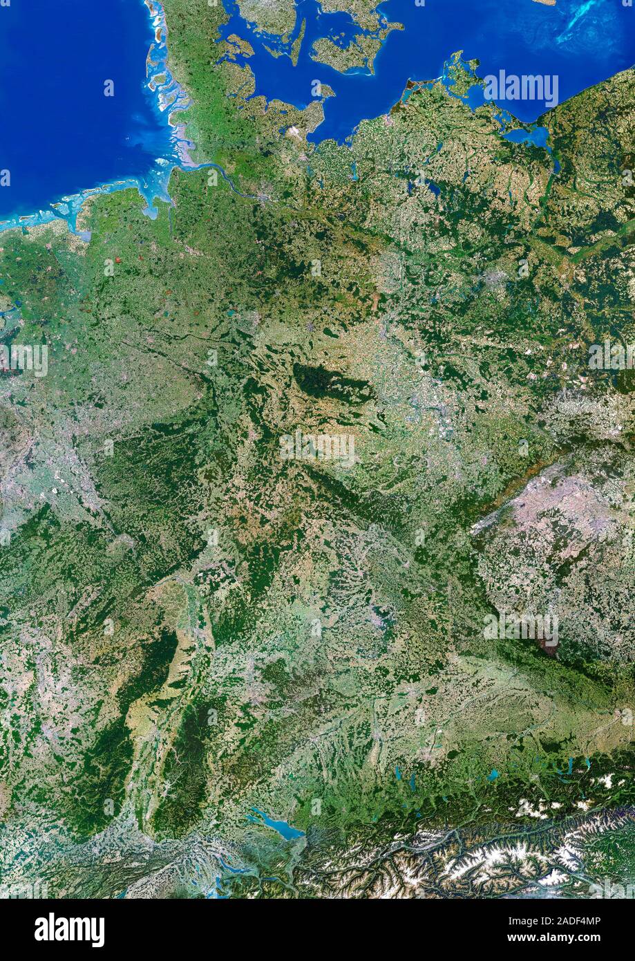 Germany. Satellite image of the European country of Germany and the ...