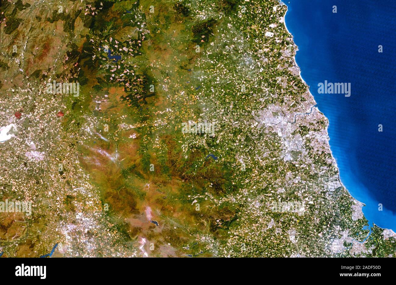 Northern England. True-colour satellite image of northern England ...